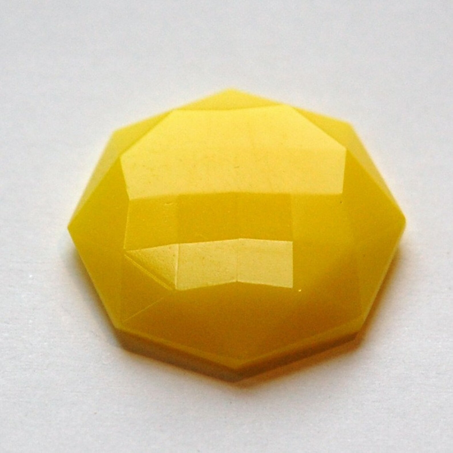 Vintage Opaque Yellow Faceted Octagon Glass Cabochon Cab140d - Etsy