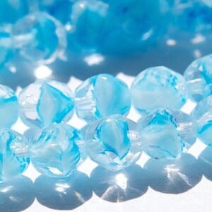 8mm Aqua Porphyr Czech Firepolish Faceted Glass Beads (25) - Etsy