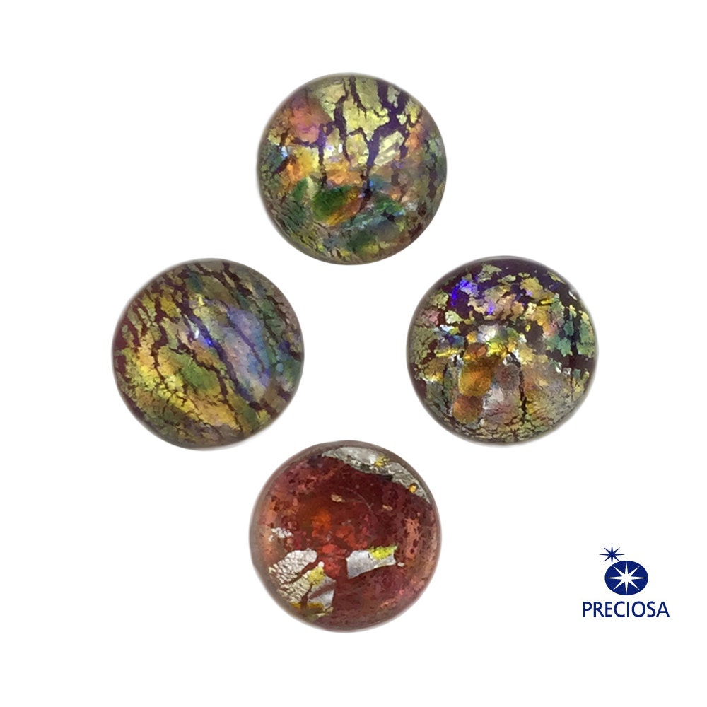 Preciosa Red Foil Opal Round Glass Cabochons 7mm 4 Cab3003f - Etsy
