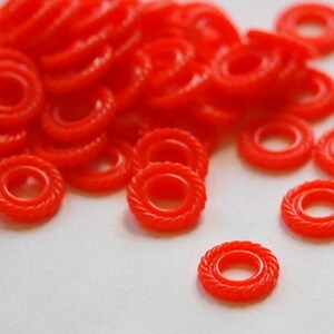 Vintage Orange Plastic Ring Beads Bds002a - Etsy