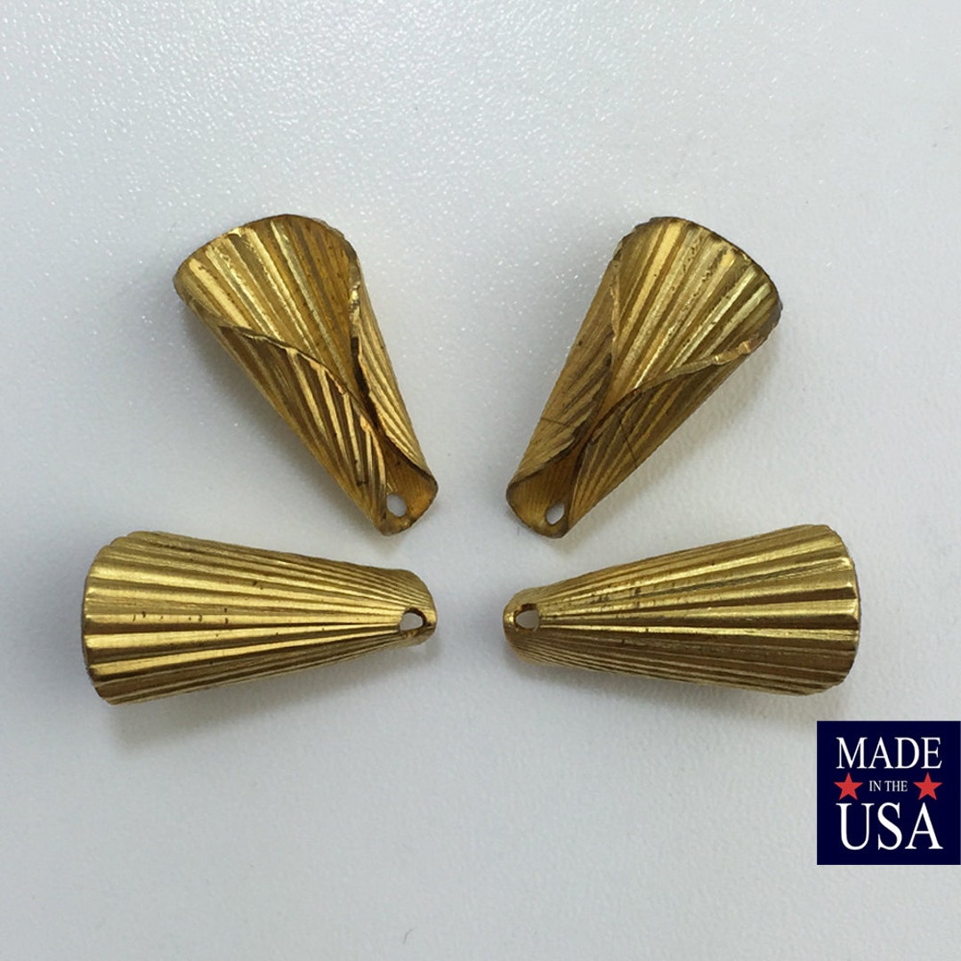 Raw Brass Ribbed Cone Pendant or Bead Cap Small 19x9mm (4) Mtl027d - Etsy