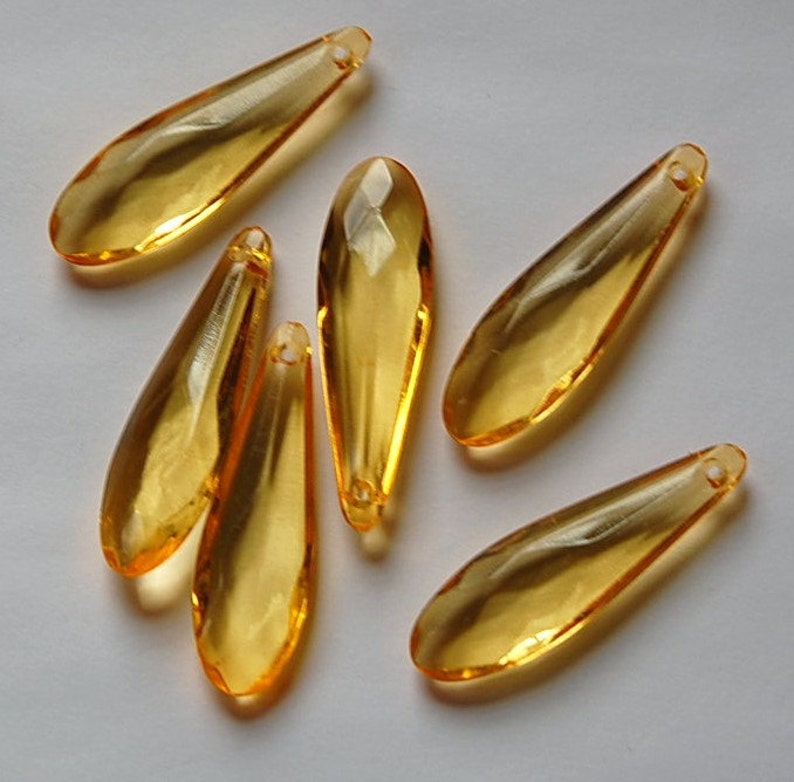 Vintage Acrylic Translucent Yellow Pointed Rounded Pendant - Etsy