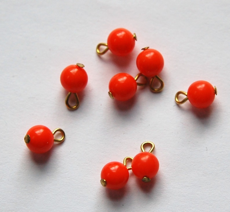 Vintage Orange Coral Acrylic Bead Drops Japan 6mm Drp045 - Etsy