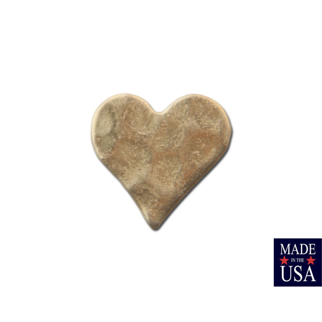No Hole Hammered Small Raw Brass Heart 8mm 20 Mtl453a - Etsy