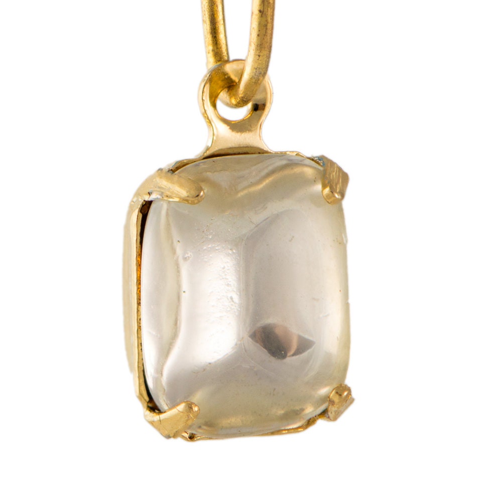 Vintage Smooth Clear Glass Stone in 1 Loop Gold Setting 10x8mm - Etsy