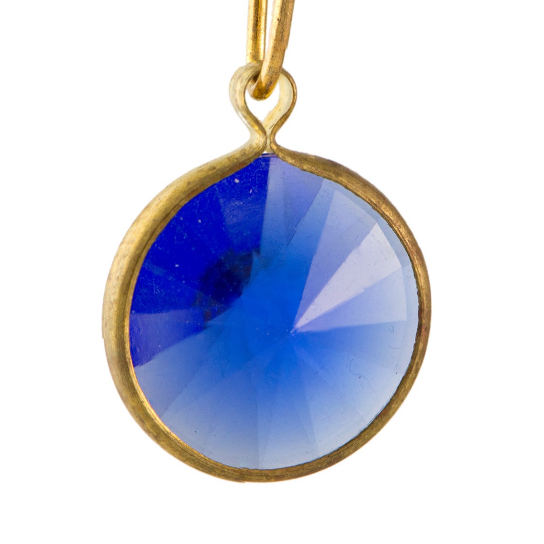 Vintage Sapphire Blue Acrylic Rivoli Channel Set 14mm 1 Loop Drops ...