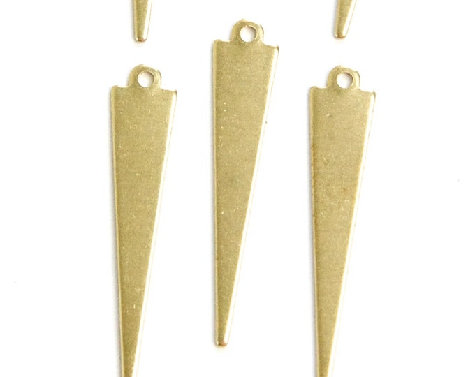 1 Loop Long Narrow Raw Brass Triangle Pendant Findings 8 | Etsy