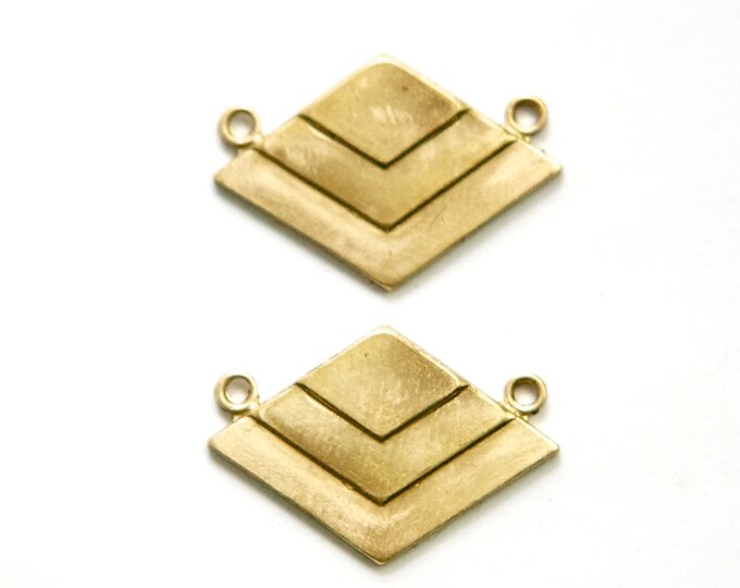 2 Loop Raw Brass Oval Blank Tag Connector Charms 13mm X 6mm 16 Mtl320b ...