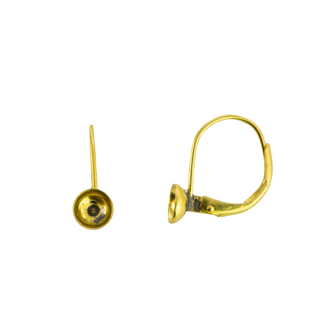 Raw Brass Lever Back Ear Wires With Cup Setting (10) - Etsy
