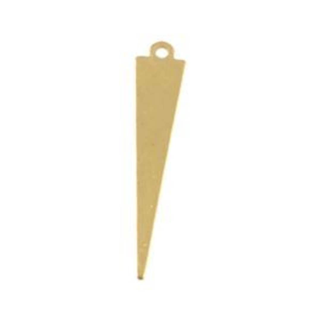 1 Loop Long Narrow Raw Brass Triangle Pendant Findings (8) Mtl383a - Etsy