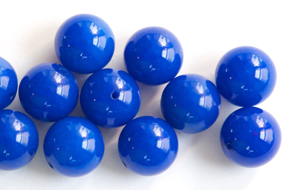 Vintage Opaque Royal Blue Glass Beads Japan 8- 9mm (6) Jpn005e - Etsy