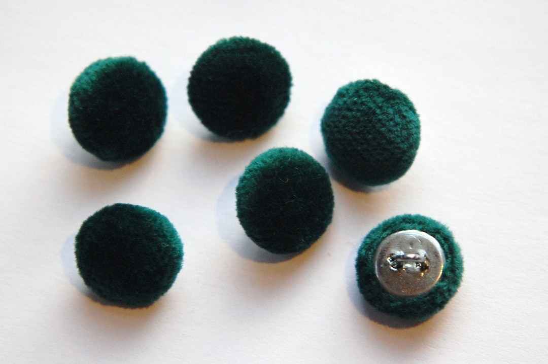 Vintage Green Soft Velour Fabric Buttons 13mm Metal Shank Btn004a - Etsy