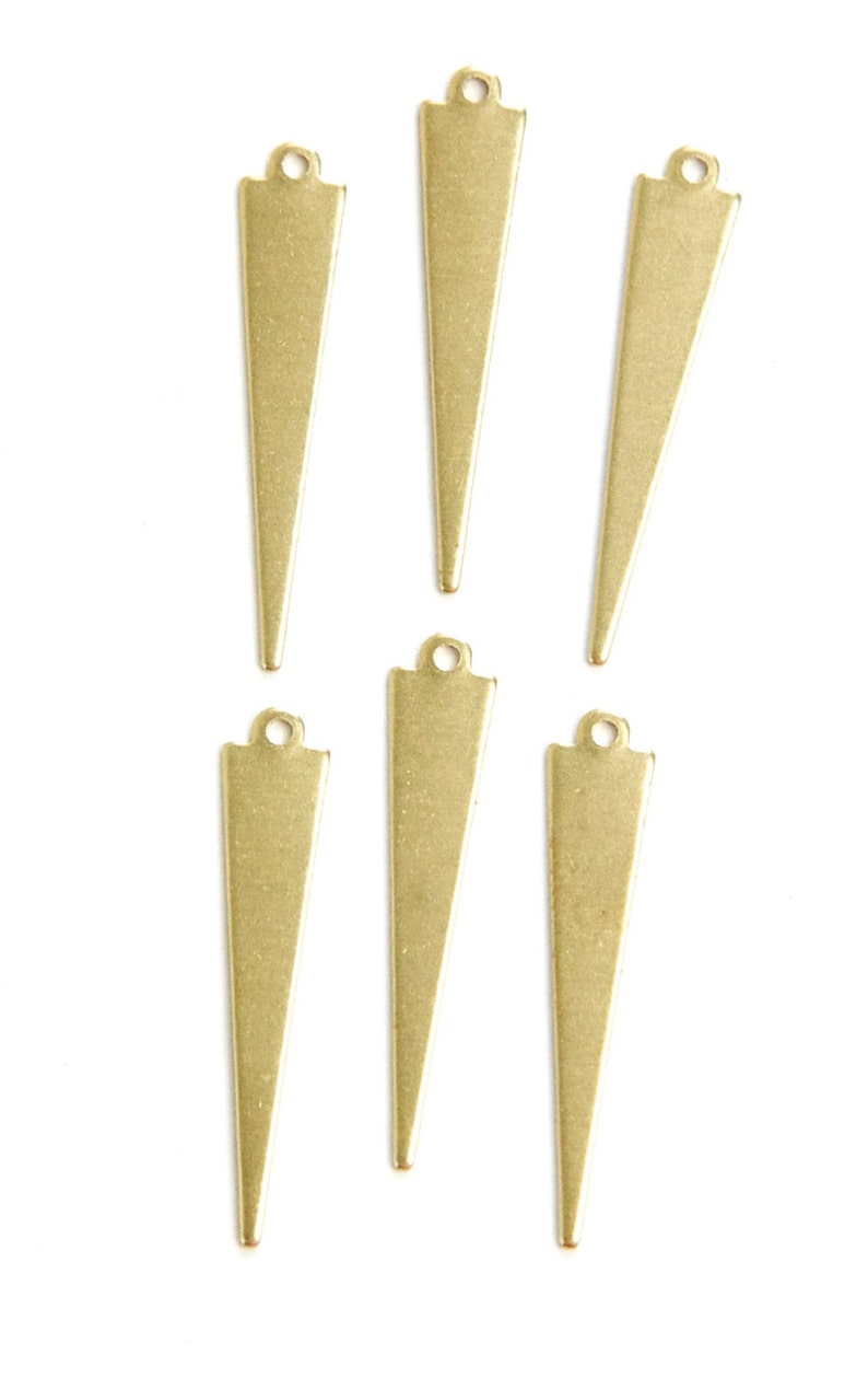 1 Loop Long Narrow Raw Brass Triangle Pendant Findings 8 - Etsy