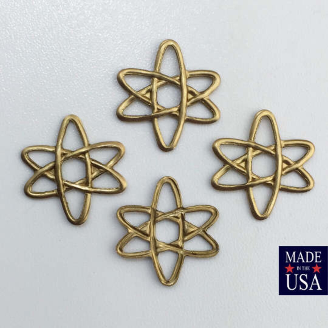 Raw Brass Atomic Star Connector Link Drop Stampings 16mm (8) Mtl445a - Etsy