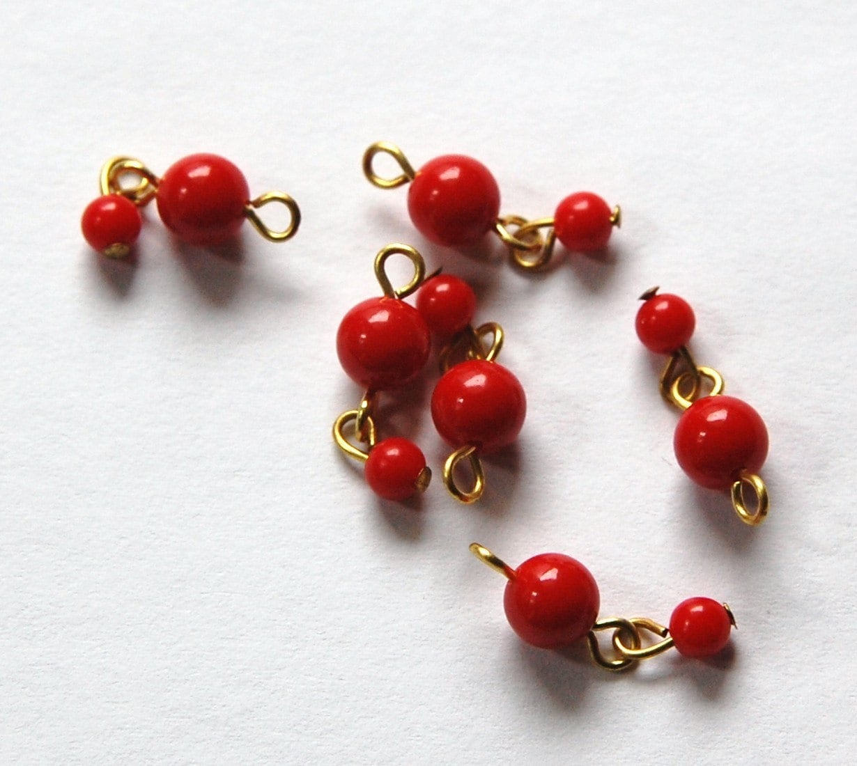 Vintage Acrylic Red Beaded Drops Japan drp020 | Etsy