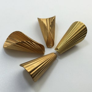 Raw Brass Ribbed Cone Pendant or Bead Cap Large 32x16mm (4) Mtl027e - Etsy