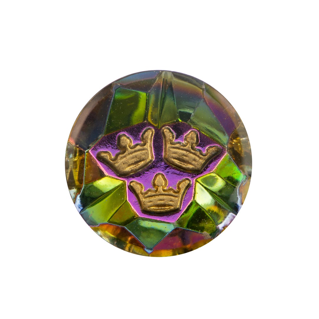 18mm Vitrail Crown Intaglio Glass Round Stone (1) - Etsy