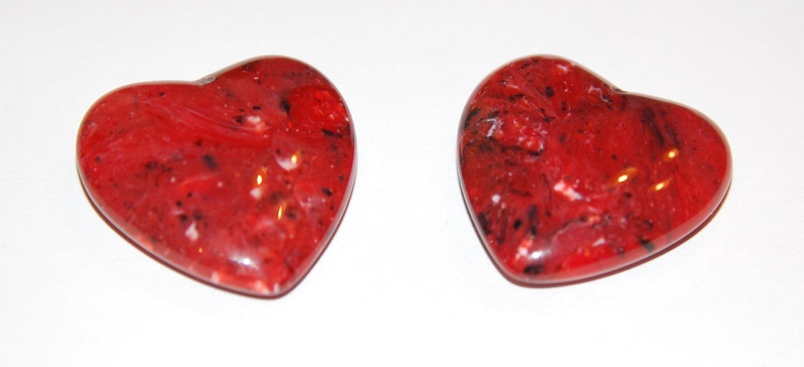 Red Marbled Vintage Lucite Heart Pendant Pnd091e - Etsy