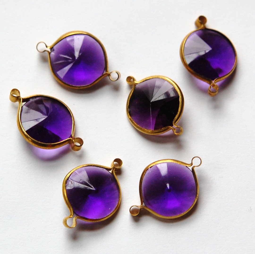 Vintage Amethyst Acrylic Rivoli Channel Set 14mm 2 Loop Chr157b - Etsy