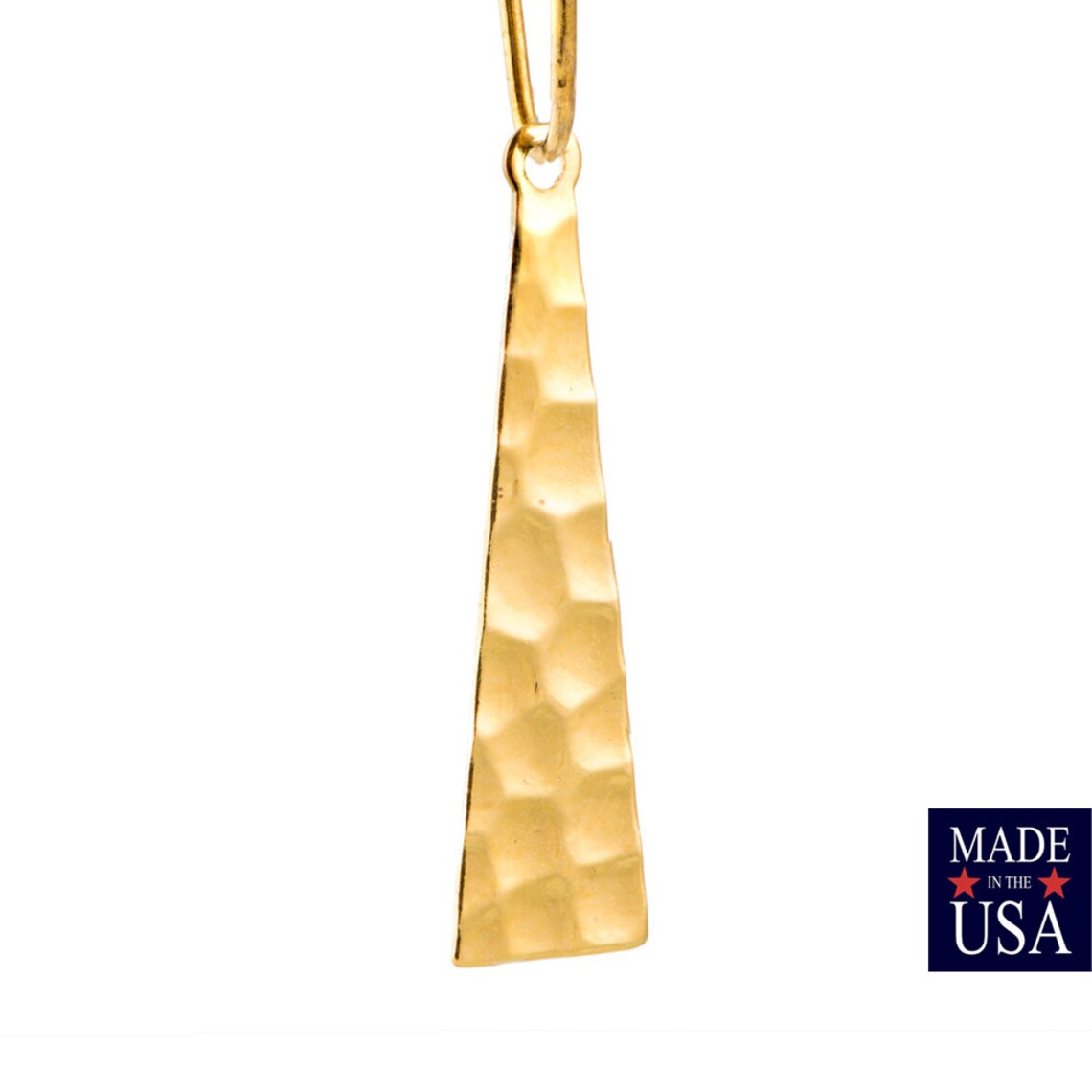 Hammered Gold Plated Narrow Triangle With Loop Pendant Drops - Etsy