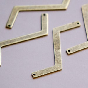 2 Hole Brass Ox Z Shaped Zigzag Connector Pendants (4) Mtl269d - Etsy