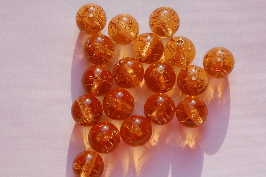 Vintage Amber Colored Lucite Confetti Beads 13mm Bds874b - Etsy
