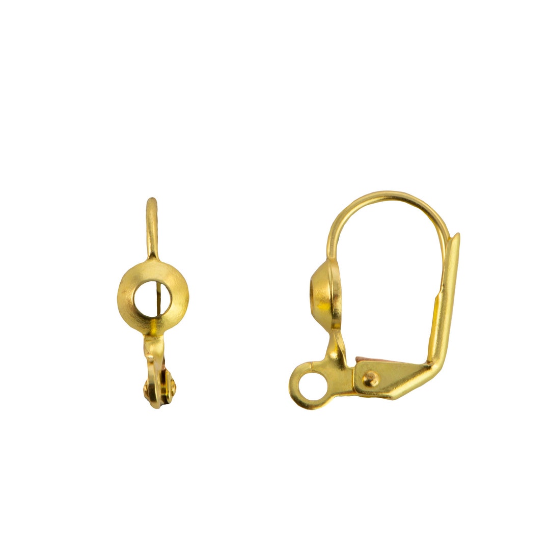 Raw Brass Lever Back Ear Wires With Open Pad Setting and Loop (10) - Etsy