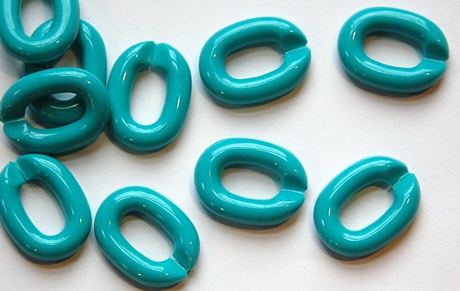 Vintage Plastic Connector Linking Links Turquoise Blue LG 25 - Etsy