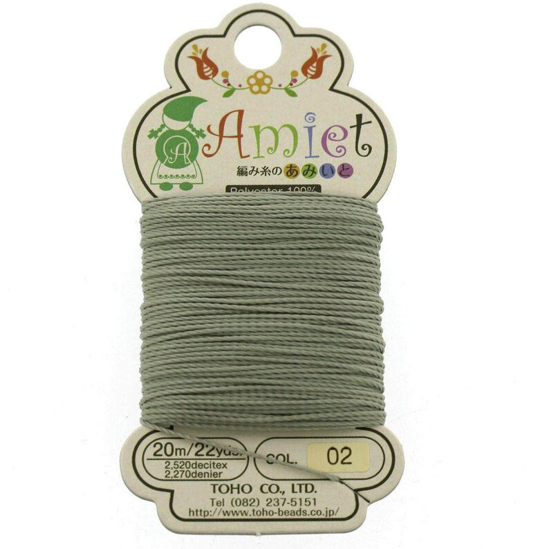Gray Toho Amiet Polyester Thread 22yrds/20m - Etsy