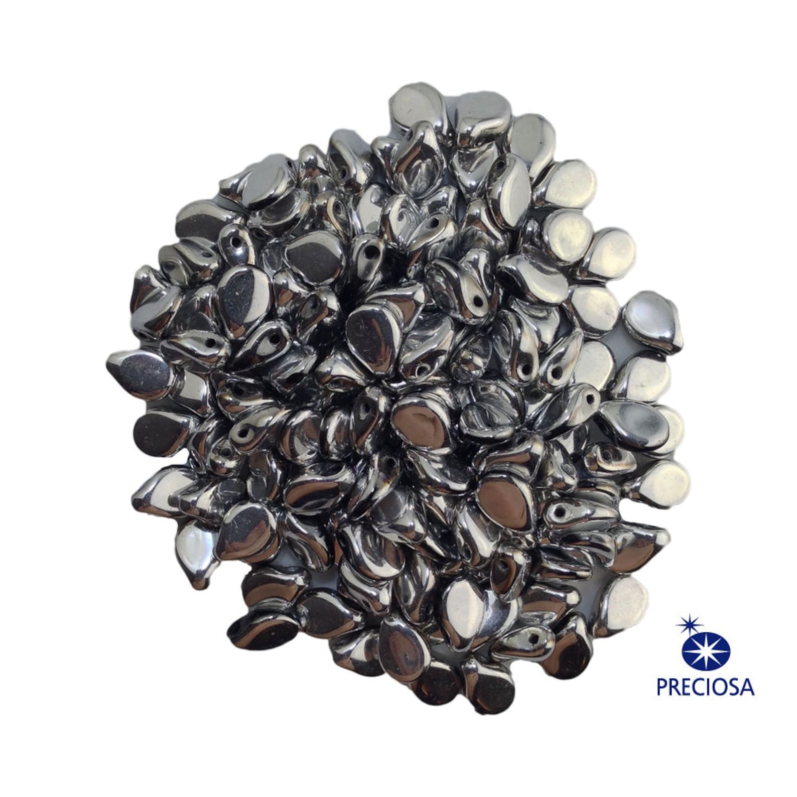 7x5mm Silver Preciosa Czech Pip Glass Beads 50 - Etsy