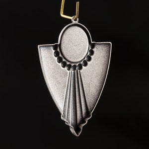 1 Loop Silver Ox Deco Swag Shield Pendant With 13mm Setting 4 Pnd022k ...