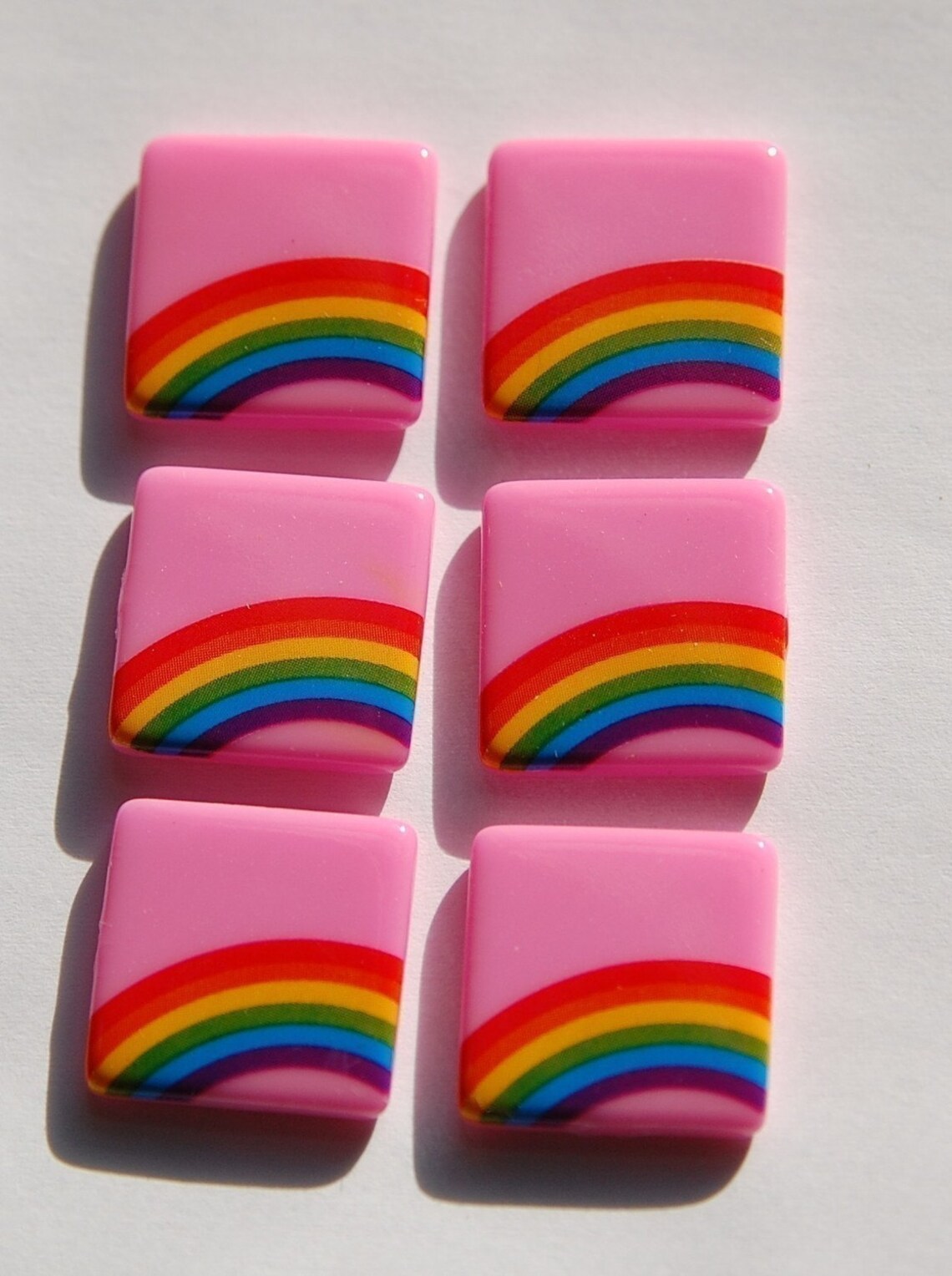 Vintage West German Pink Rainbow Cabochons 20mm 6 Cab437 - Etsy