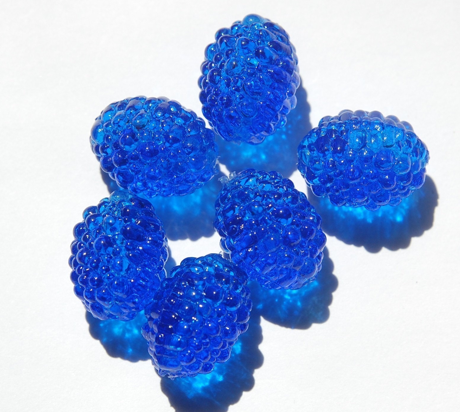 Vintage Oval Bumpy Textured Blue Plastic Beads 6 Bds791a - Etsy