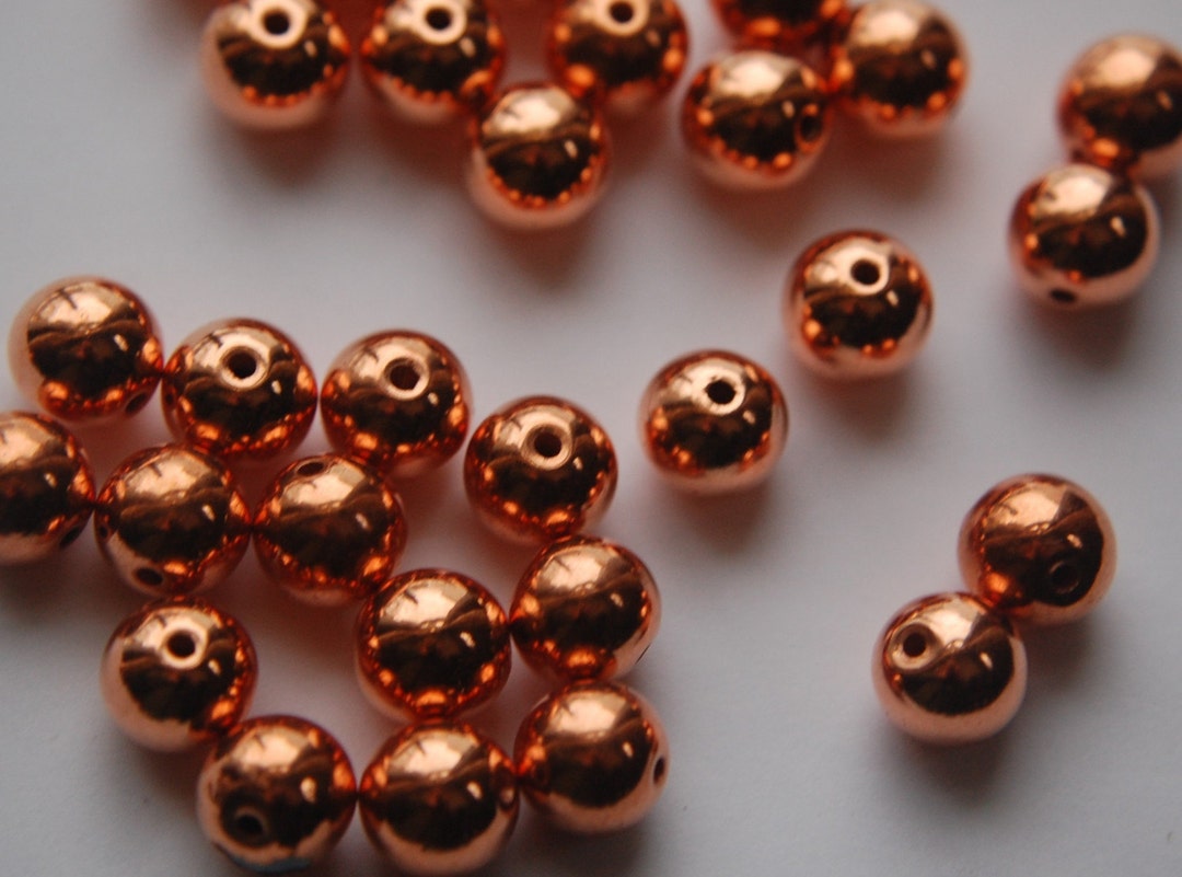 Vintage Copper Coated Round Beads 10mm (12) Bds920b - Etsy
