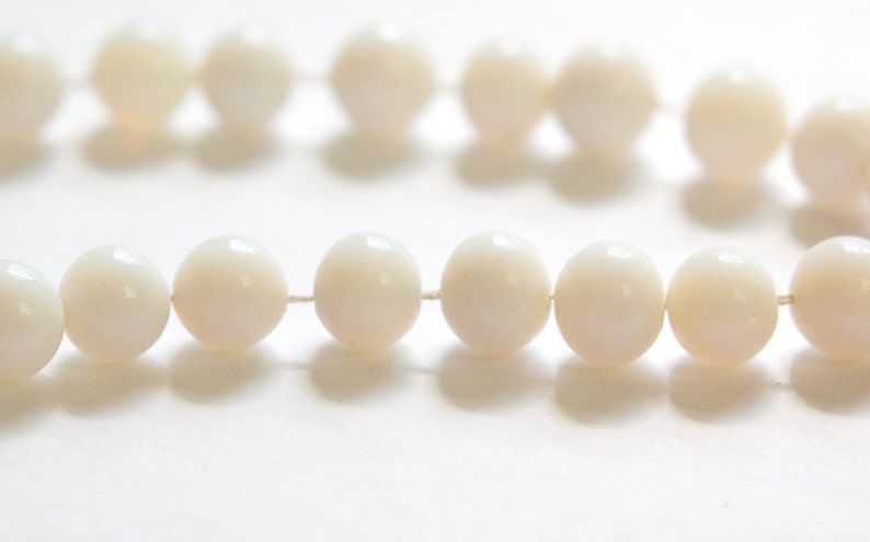 Vintage Dense White Opal Glass Beads Japan 8- 9mm (6) Jpn005p - Etsy
