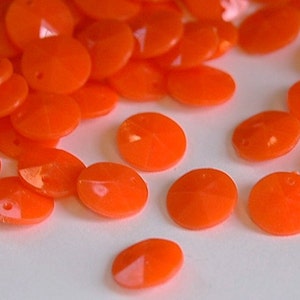Vintage Faceted Orange Round Disk Charms Drops 12mm (15) Chr026h - Etsy