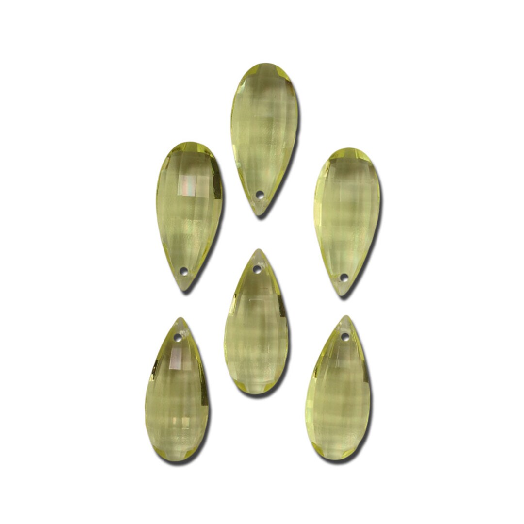 Vintage Faceted Yellow Acrylic Teardrop Pendant (6) Pnd031a - Etsy