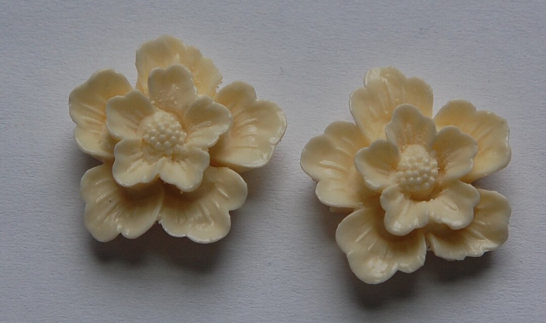 Vintage Creamy Ivory Style Flower Blossom Cabochon Cab352b - Etsy