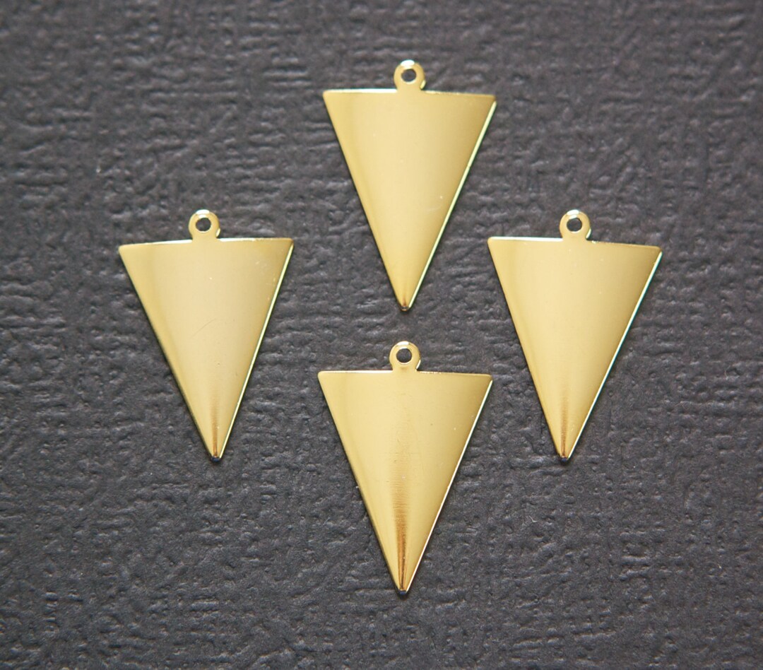 1 Loop Dapped Gold Triangle Pendant Findings (6) Mtl383d - Etsy