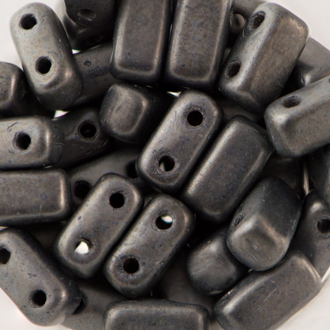 3/6mm Matte Hematite Czech Mate Brick Beads (50) - Etsy
