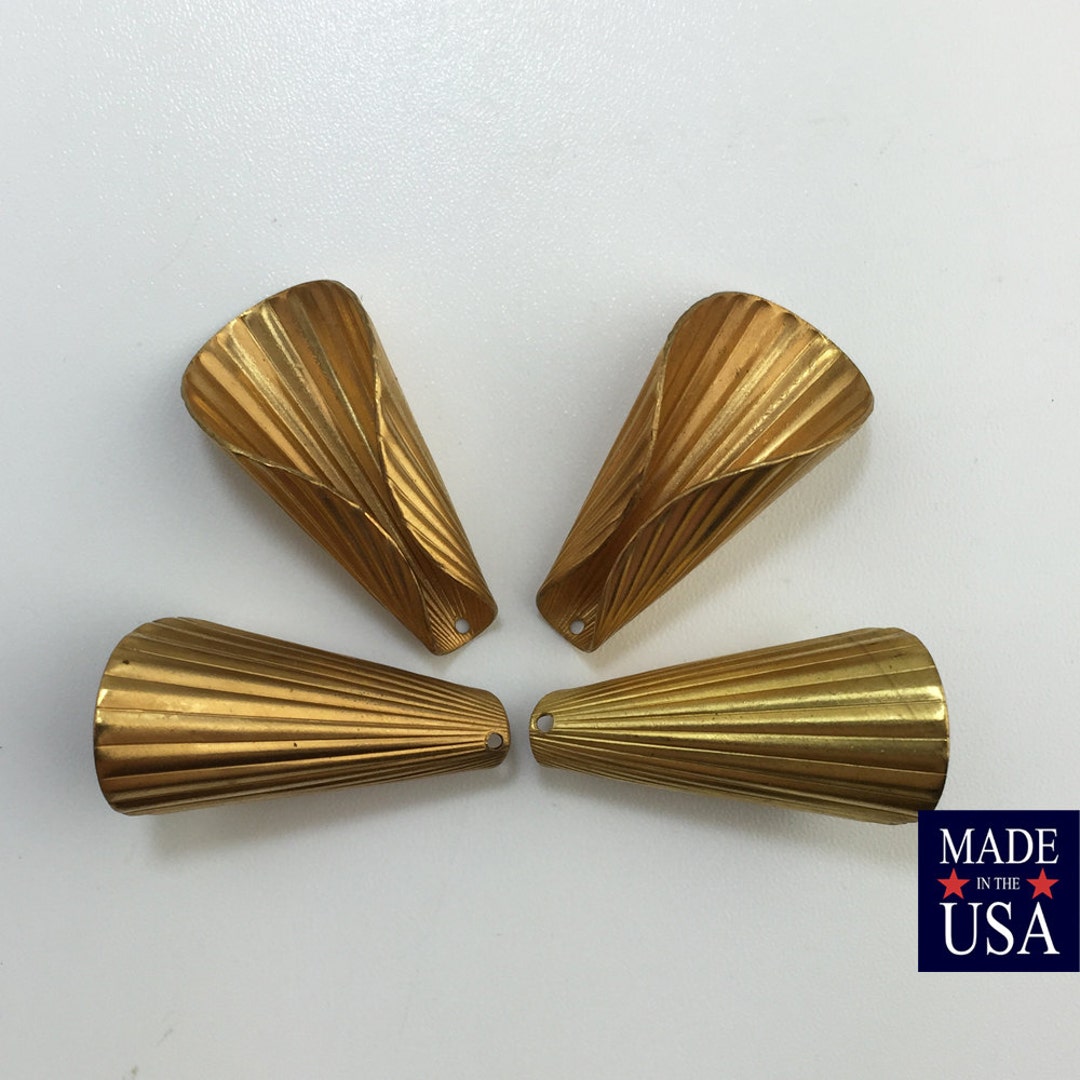 Raw Brass Ribbed Cone Pendant or Bead Cap Large 32x16mm (4) Mtl027e - Etsy