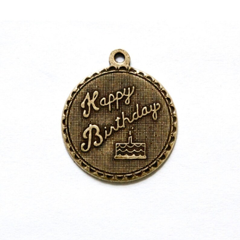 Happy Birthday Word Charm With Loop (4) - Etsy