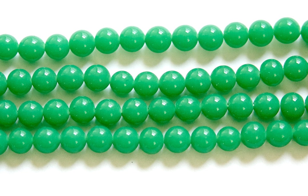 Vintage Jade Green Glass Beads Japan 6mm (10) Jpn001f - Etsy