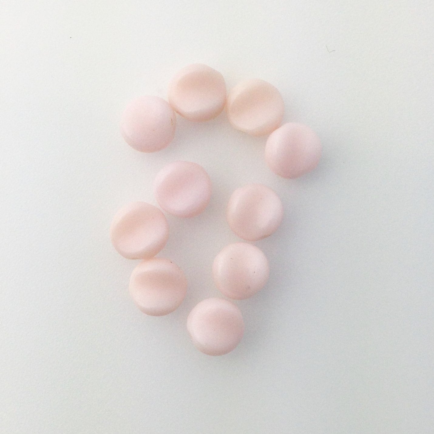 Vintage Light Pink Glass Curved Coin Beads 9mm (10) Grm023 - Etsy