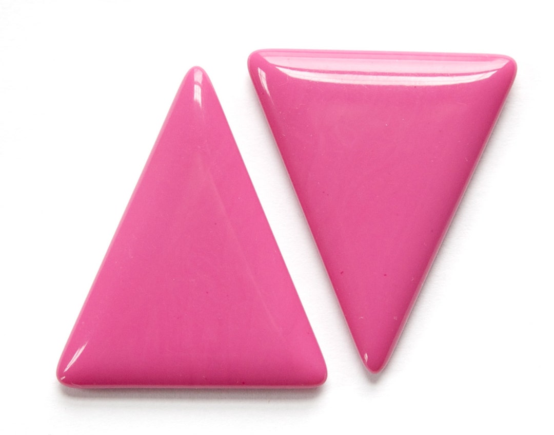 Vintage Pink Triangle Acrylic No Hole Findings (2) Cab828a - Etsy