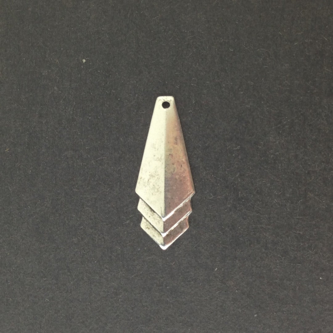 Antique Silver Plated Layered Triangle Pendant Charm Drop SM (6 ...