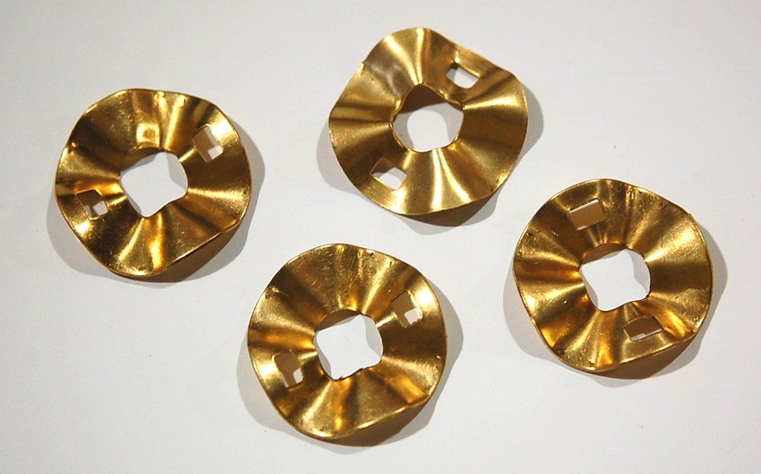 Raw Brass Wavy Circle Link Connector (4) Mtl155 - Etsy