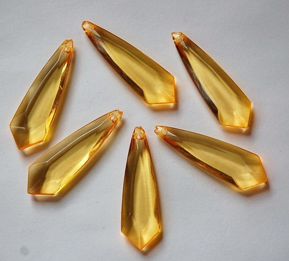 Vintage Acrylic Translucent Yellow Pointed Faceted Pendant | Etsy