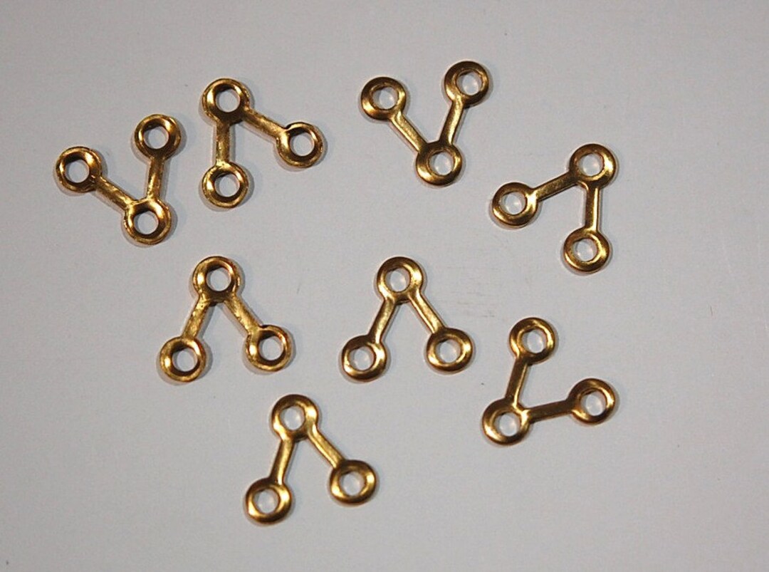 3 Loop Raw Brass Short V Shaped Connector Link (8) Mtl125 - Etsy