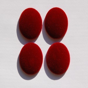 Vintage Red Velvet Velour Cabochons 30mm X 22mm Cab434a - Etsy